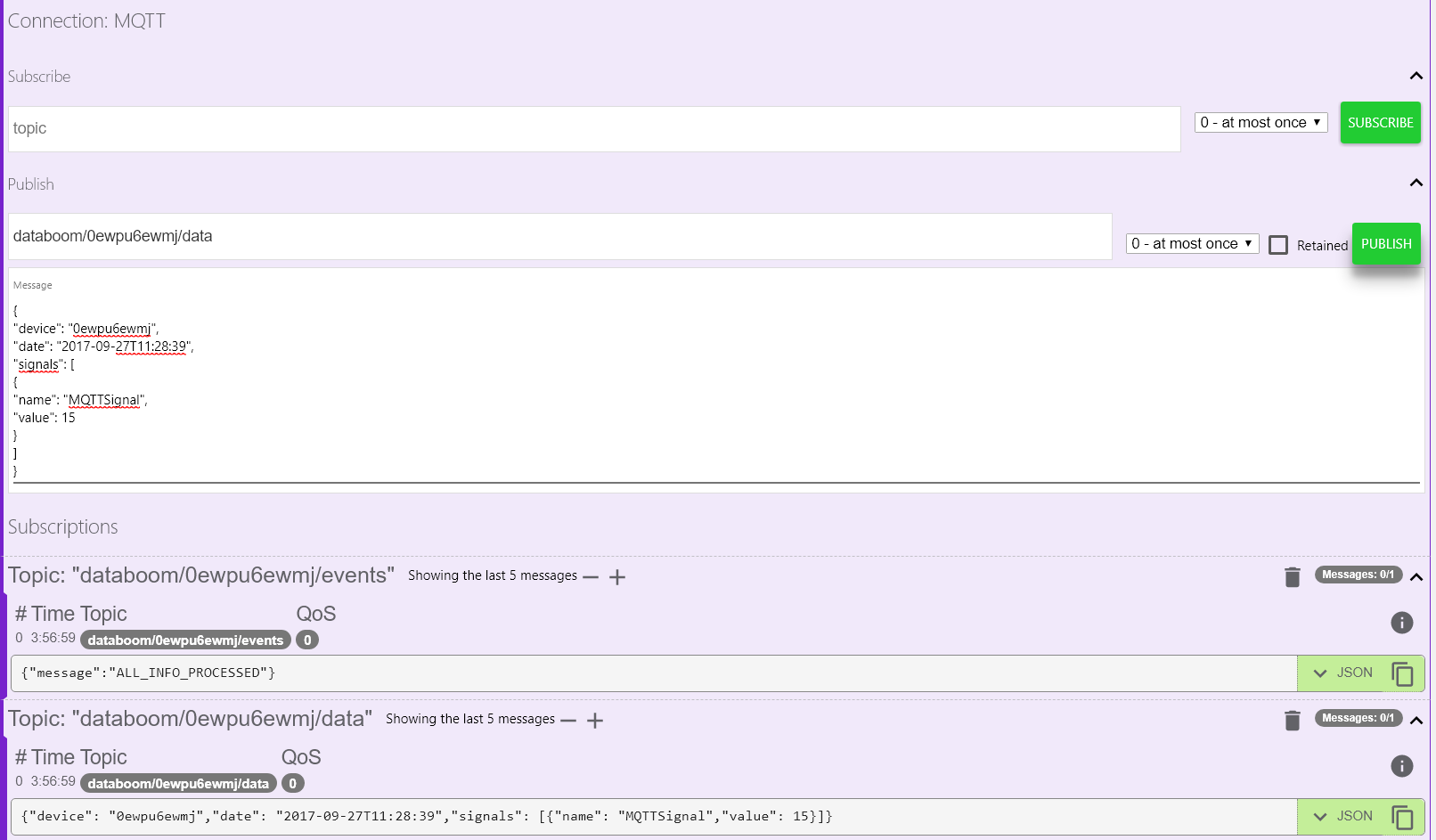 How To Communicate With Databoom Using Mqttbox Or Mqttlens Databoom