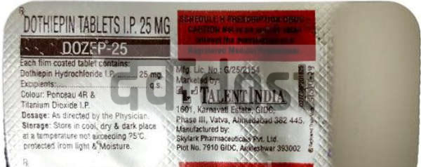 Buy Dozep 25mg Tablet 10s at 15% savings