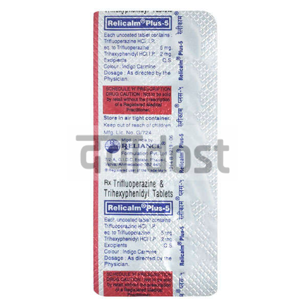 Buy Relicalm Plus 5mg/2mg Tablet at 32% savings