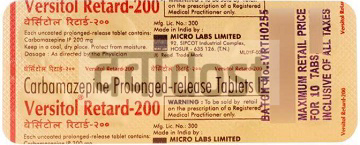 Buy Versitol Retard 200 Tablet PR 10s at 15% savings