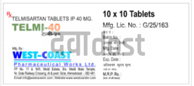 Telmi 40 Tablet - West-Coast Pharmaceutical Works Ltd | Buy generic ...
