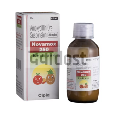 Buy Novamox 250mg Rediuse Oral Suspension 60ml at 15% savings