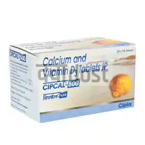 Buy Cipcal 500mg/250IU Tablet 15s at 50% savings