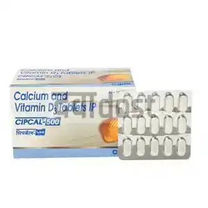 Buy Cipcal 500mg/250IU Tablet 15s at 50% savings