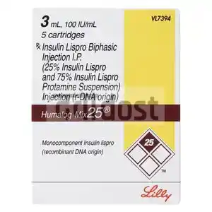 Buy Humalog Mix 25 100IU/ml Cartridge at 10% savings