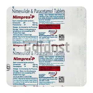 Buy Nimprex P 100mg/325mg Tablet 15s: View Uses, Side Effects & Price