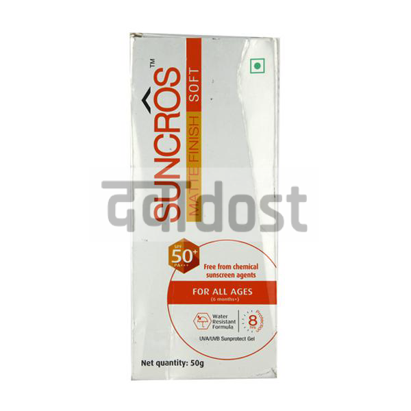 Suncros Matte Finish Soft SPF 50 Gel 50gm - Sun Pharmaceutical ...