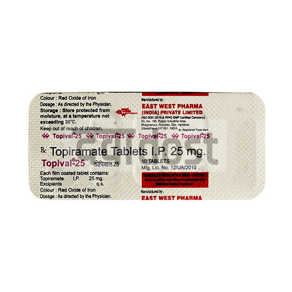 Buy Topival 25mg Tablet 10s at 15% savings