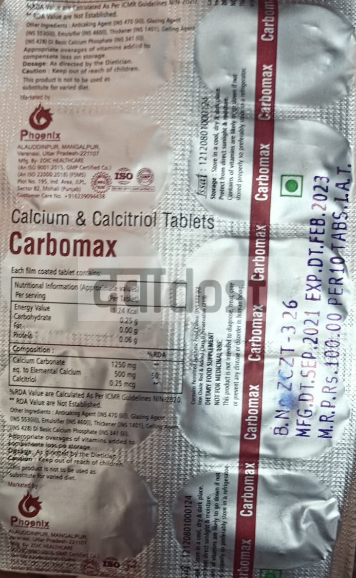 Buy Carbomax Tablet 10s at 10% savings
