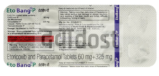 Buy Etobang P 60mg/325mg Tablet 10s at 17% savings
