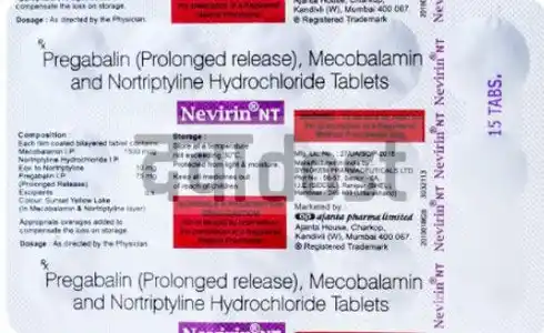 Buy Nevirin NT 75mg/10mg/1500mcg Tablet 15s at 15% savings