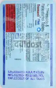 Buy Tromanil Plus Tablet 10s at 40% savings
