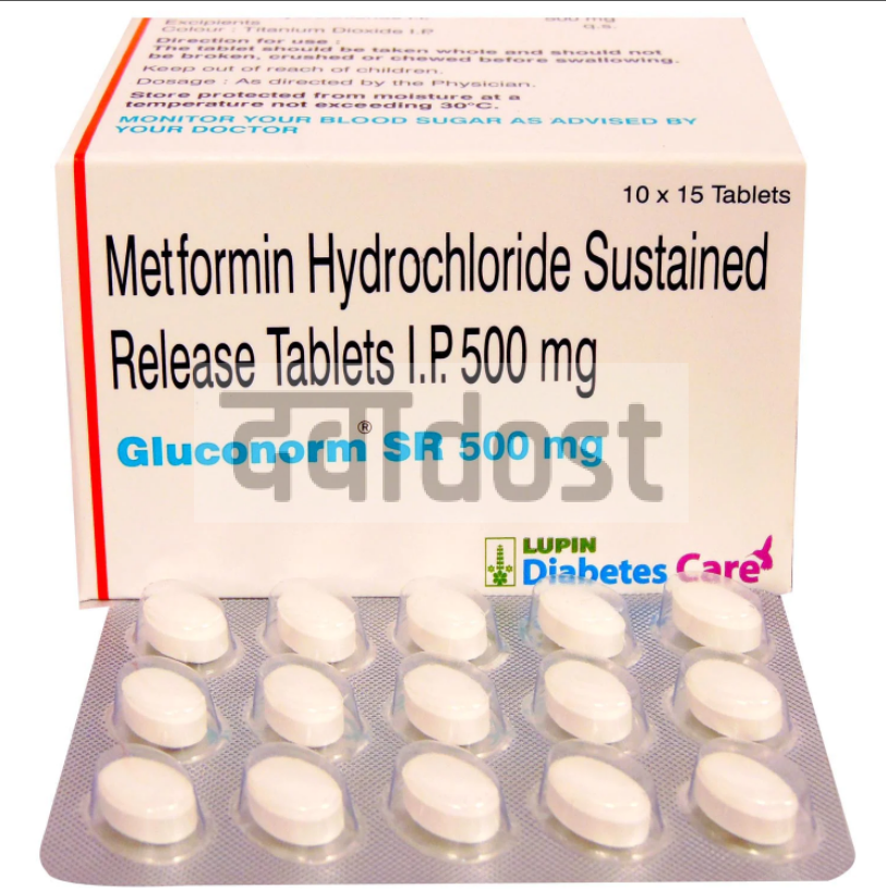 Buy Gluconorm 500mg Tablet SR 15s at 37% savings