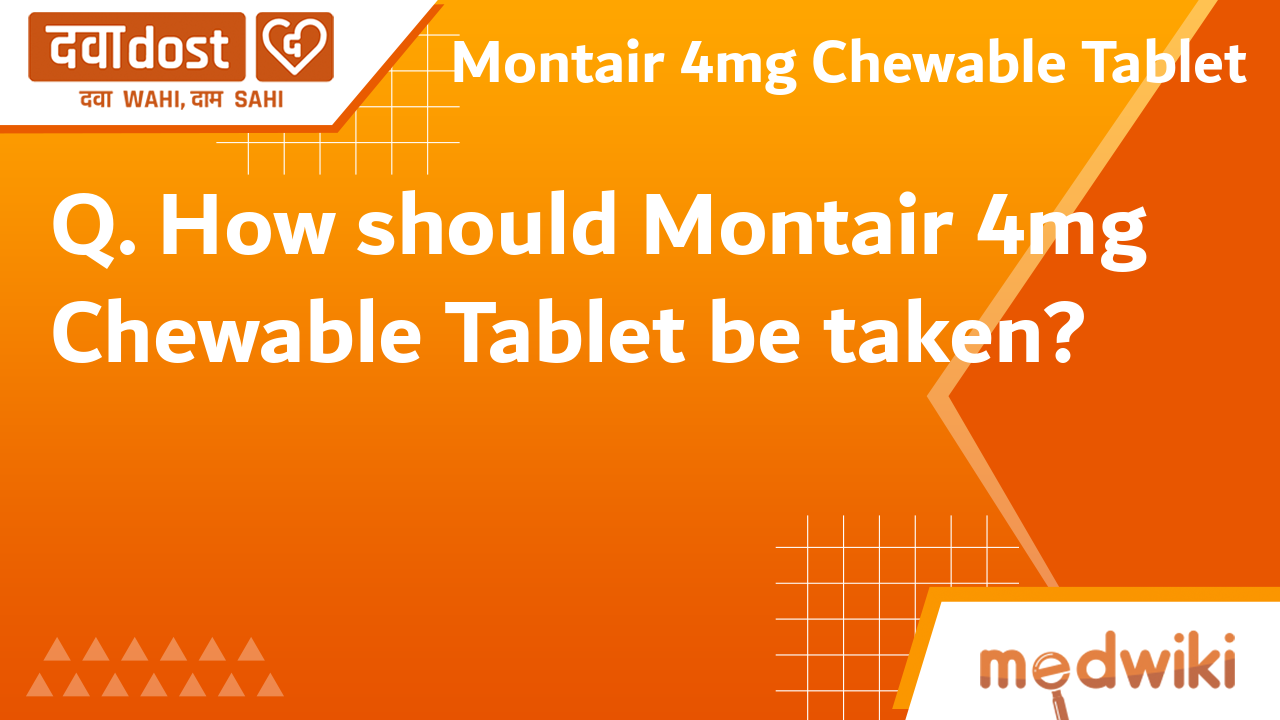 Montair 4mg Chewable Tablet 15s - Cipla Ltd | Buy generic medicines at ...