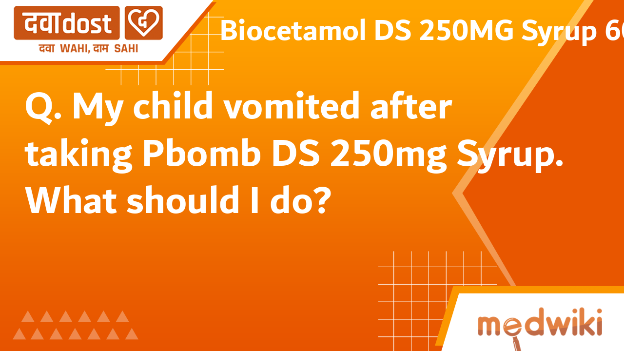 Biocetamol DS 250MG Syrup 60ml - Biochem Pharmaceutical Industries ...