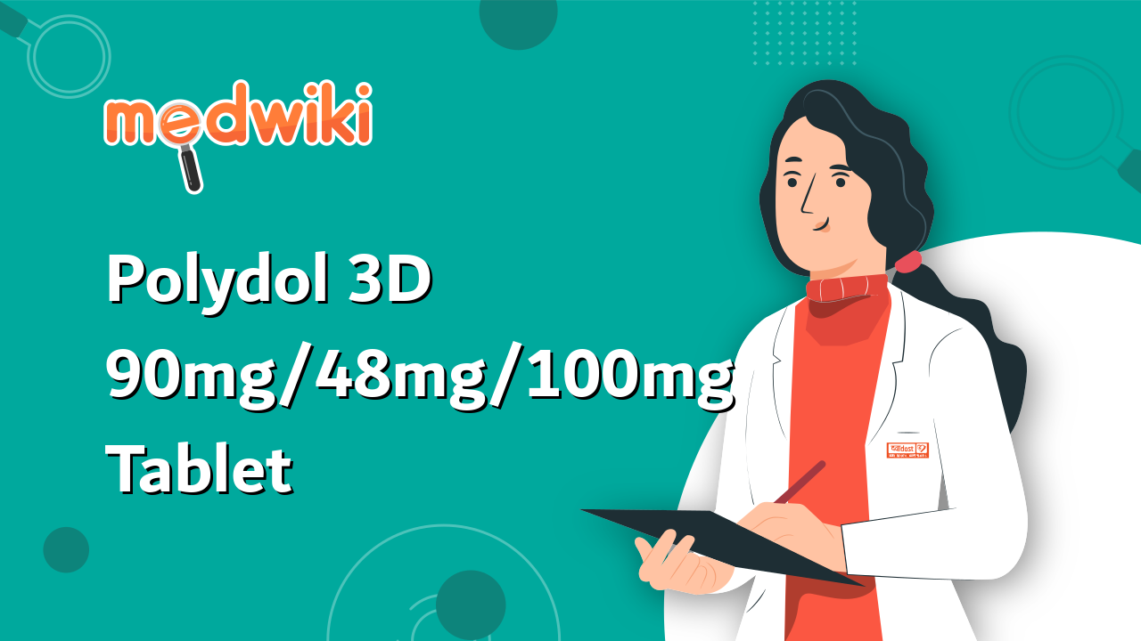 Polydol 3D 90mg/48mg/100mg Tablet | Bromelain (90mg) + Trypsin (48mg ...