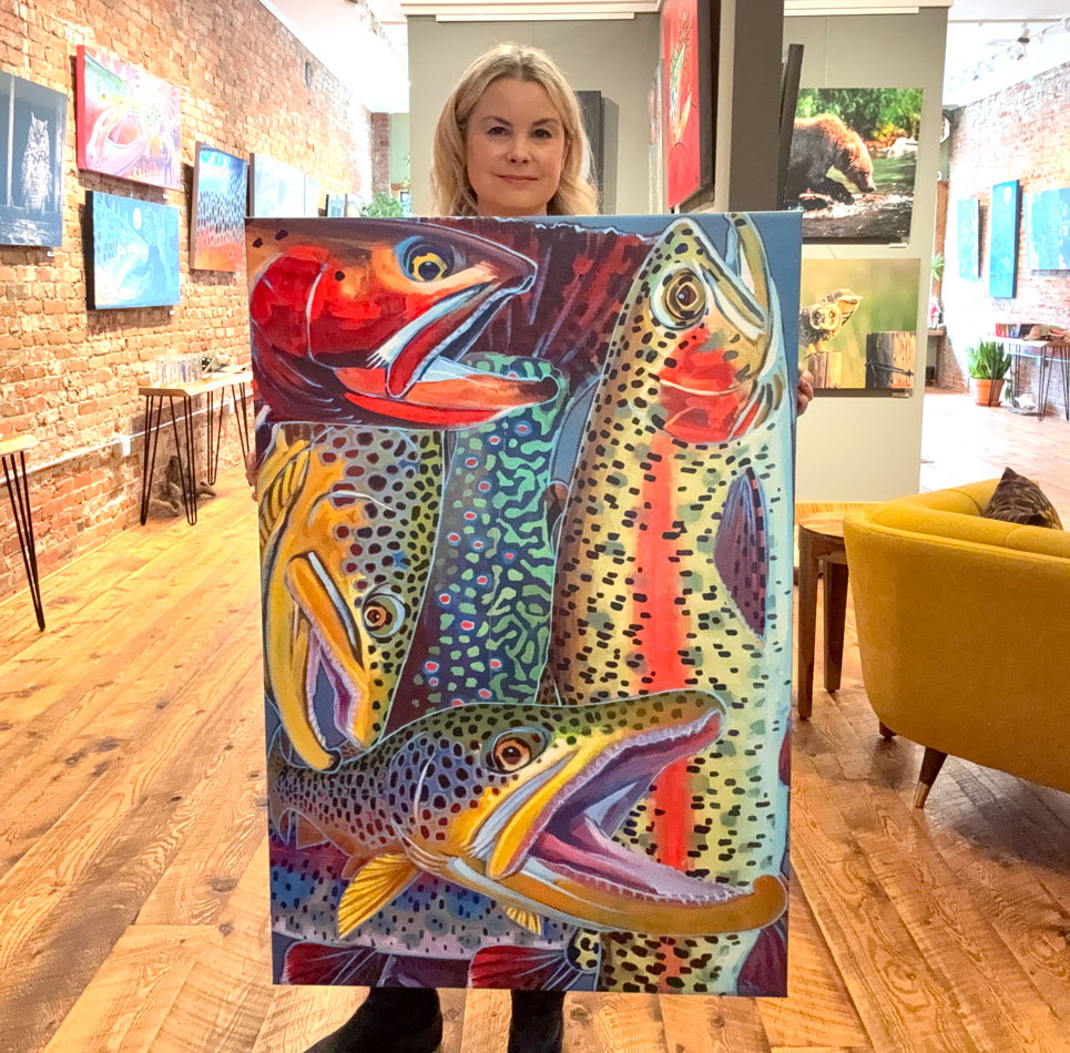 Trout Confetti 8 - 40 x 26" - Canvas Print | Derek DeYoung