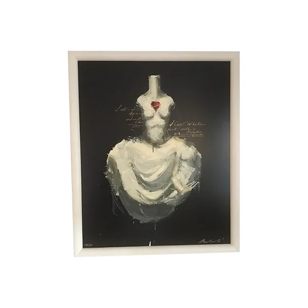 Serigrafia White Slow di Luca Bellandi con cornice, | Deesup