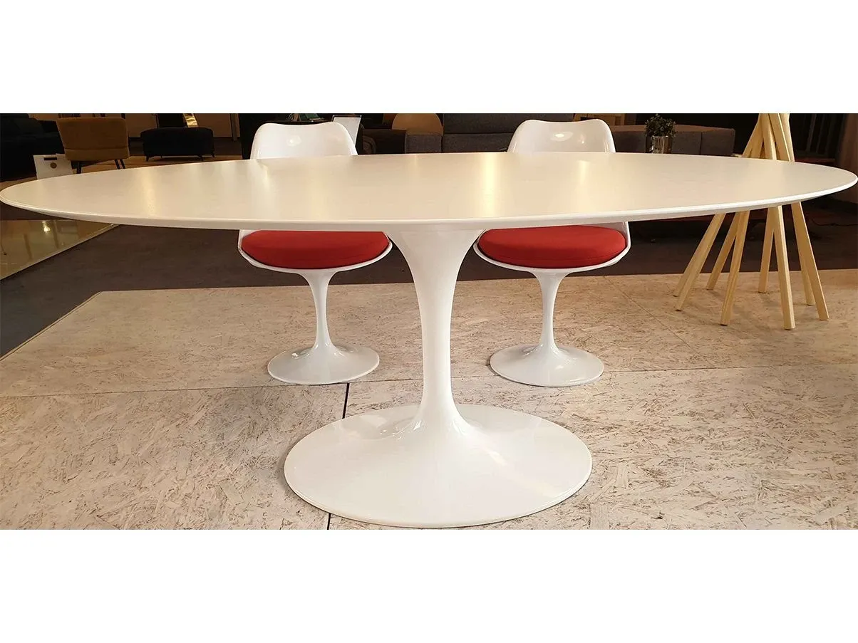 Tavolo ovale in laminato e metallo (bianco), Sigerico | Deesup Tavolo ovale in laminato e metallo (bianco), Sigerico | Deesup