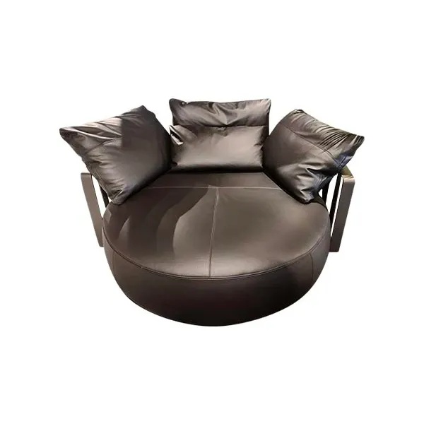 Divano rotondo Scarlett in pelle (marrone), Poltrona Frau | Deesup