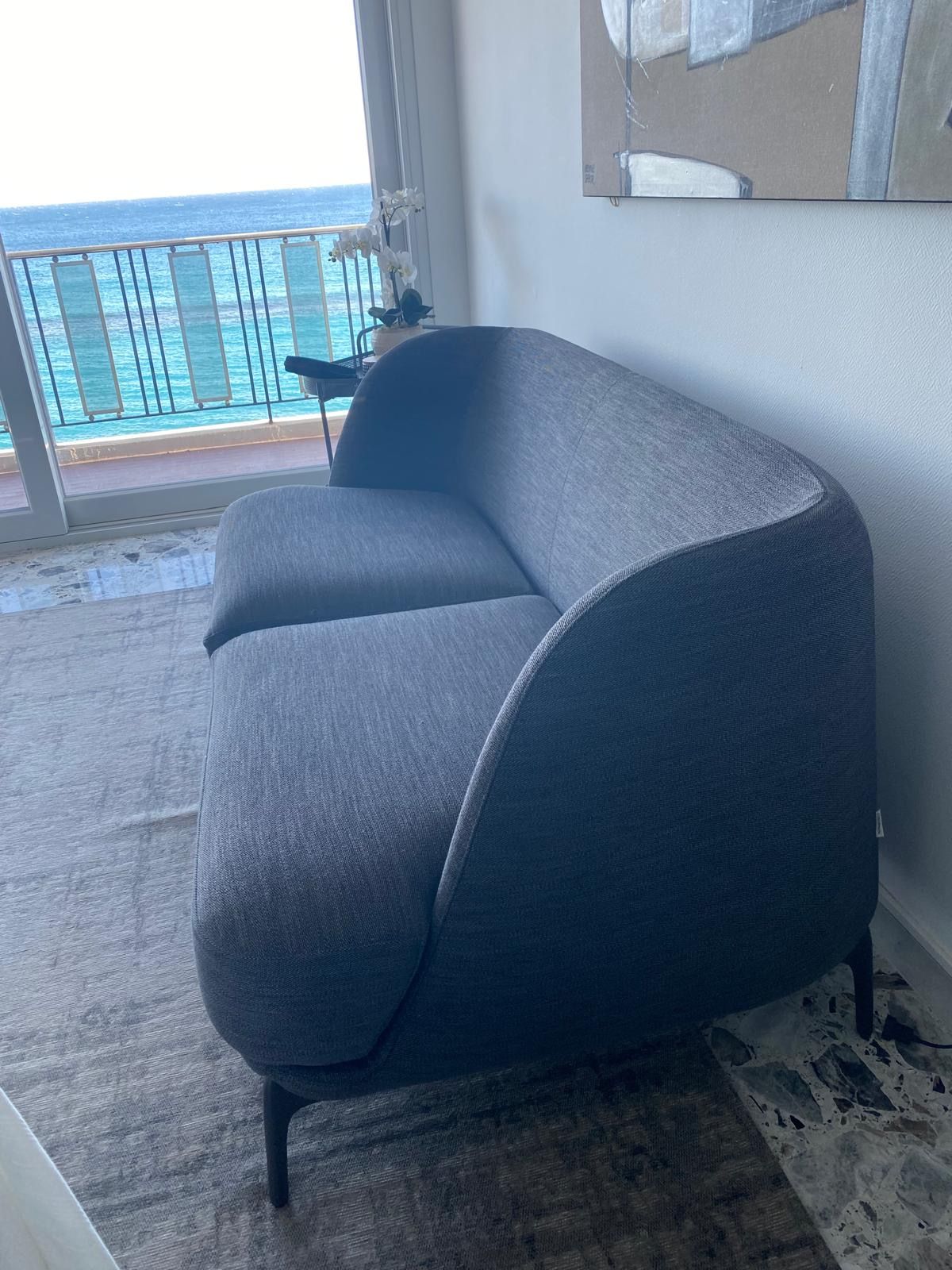 Divano 3 posti Velvet in tessuto grigio , Novamobili | Deesup