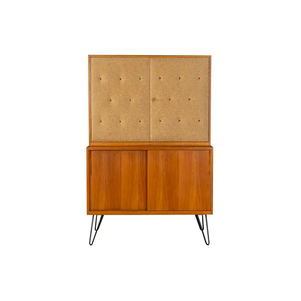 Vintage 2-piece wooden bar cabinet (1950s), | Deesup