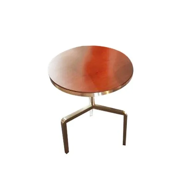 Tavolino Kidd basso in noce Canaletto e acciaio, Flexform | Deesup