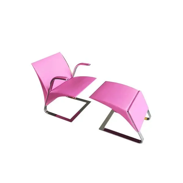 Poltroncina Ravello con pouf in pelle (rosa), Poltrona Frau | Deesup