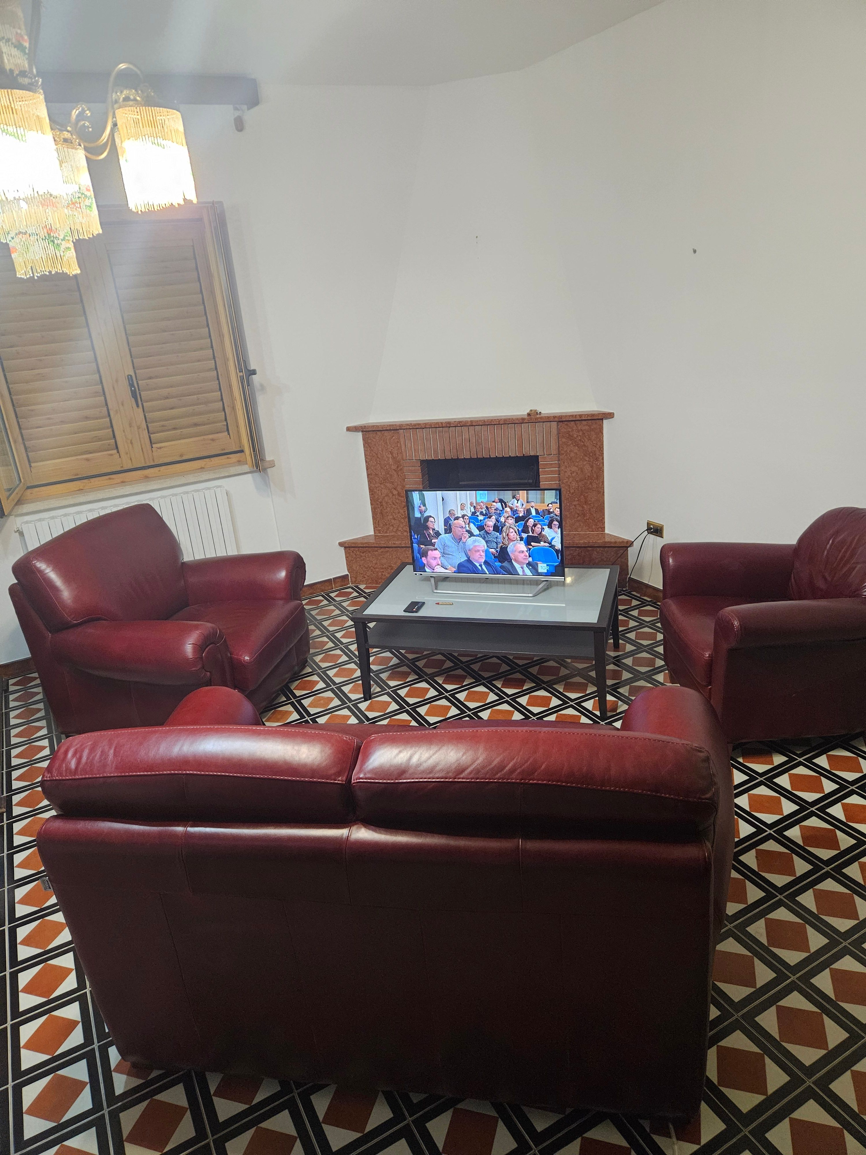 Bross Leather Sofa and 2 Armchairs Set (Red), Bross | Deesup