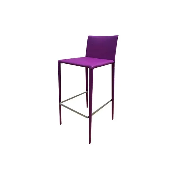 Norma Bar Stool (pink) steel and leather stool, Arper | Deesup