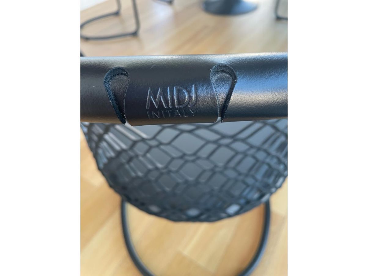 Metal chair and leather upholstery, Midj | Deesup