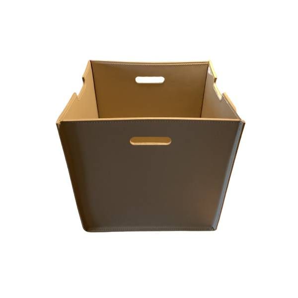 Container box in brown leather, Flexform | Deesup