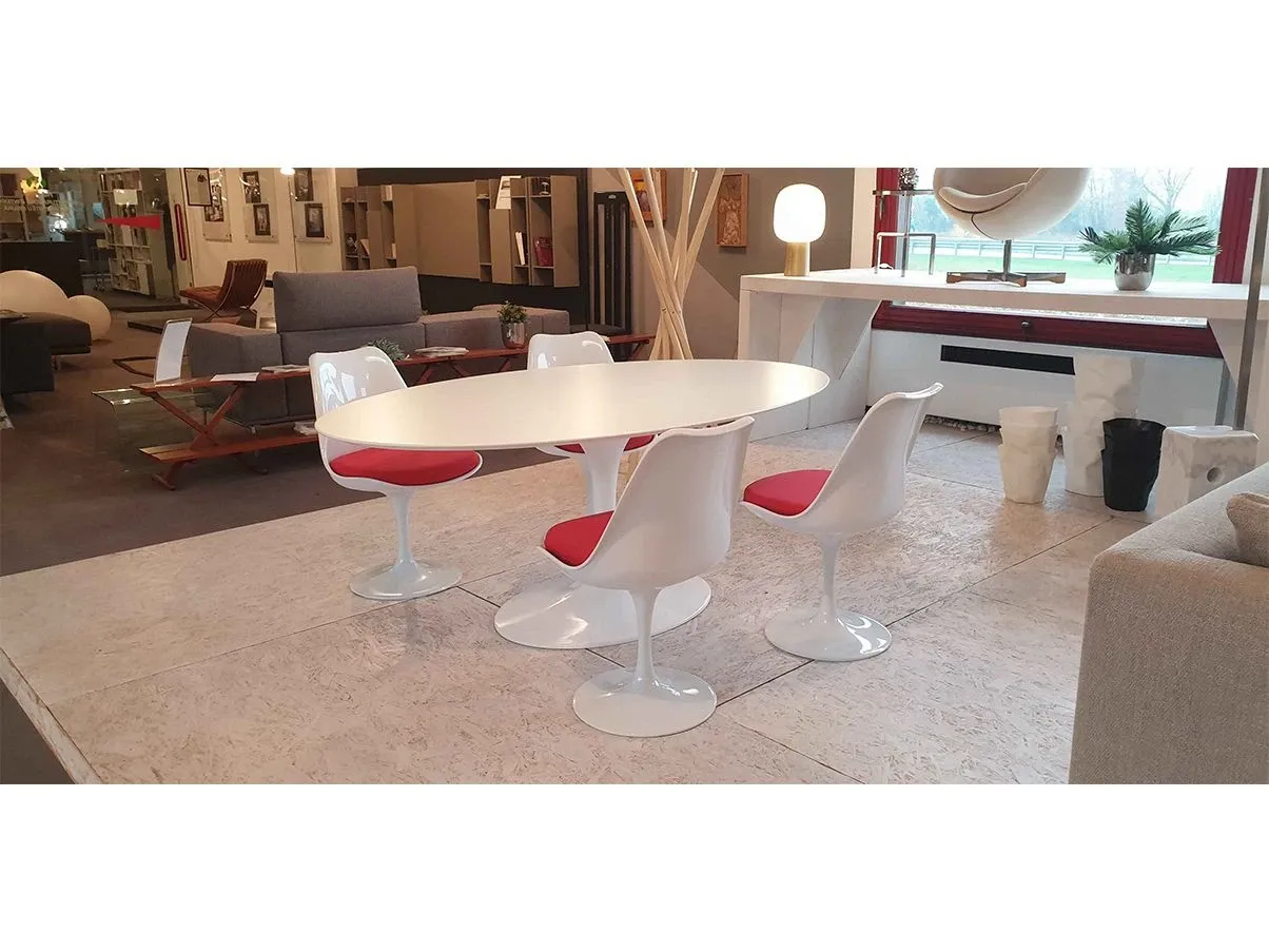 Tavolo ovale in laminato e metallo (bianco), Sigerico | Deesup Tavolo ovale in laminato e metallo (bianco), Sigerico | Deesup