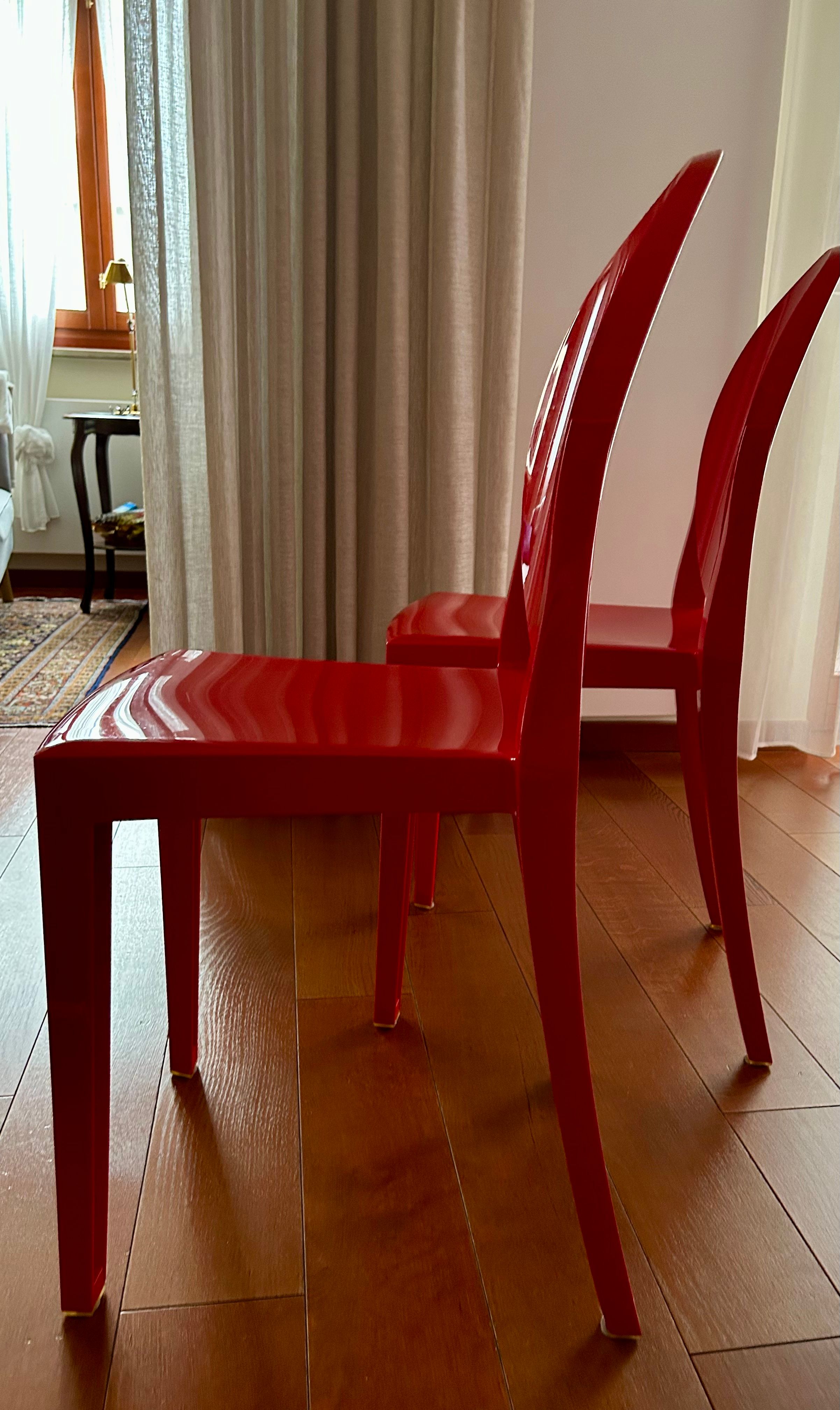 Set 2 sedie Victoria Ghost rosso, | Deesup