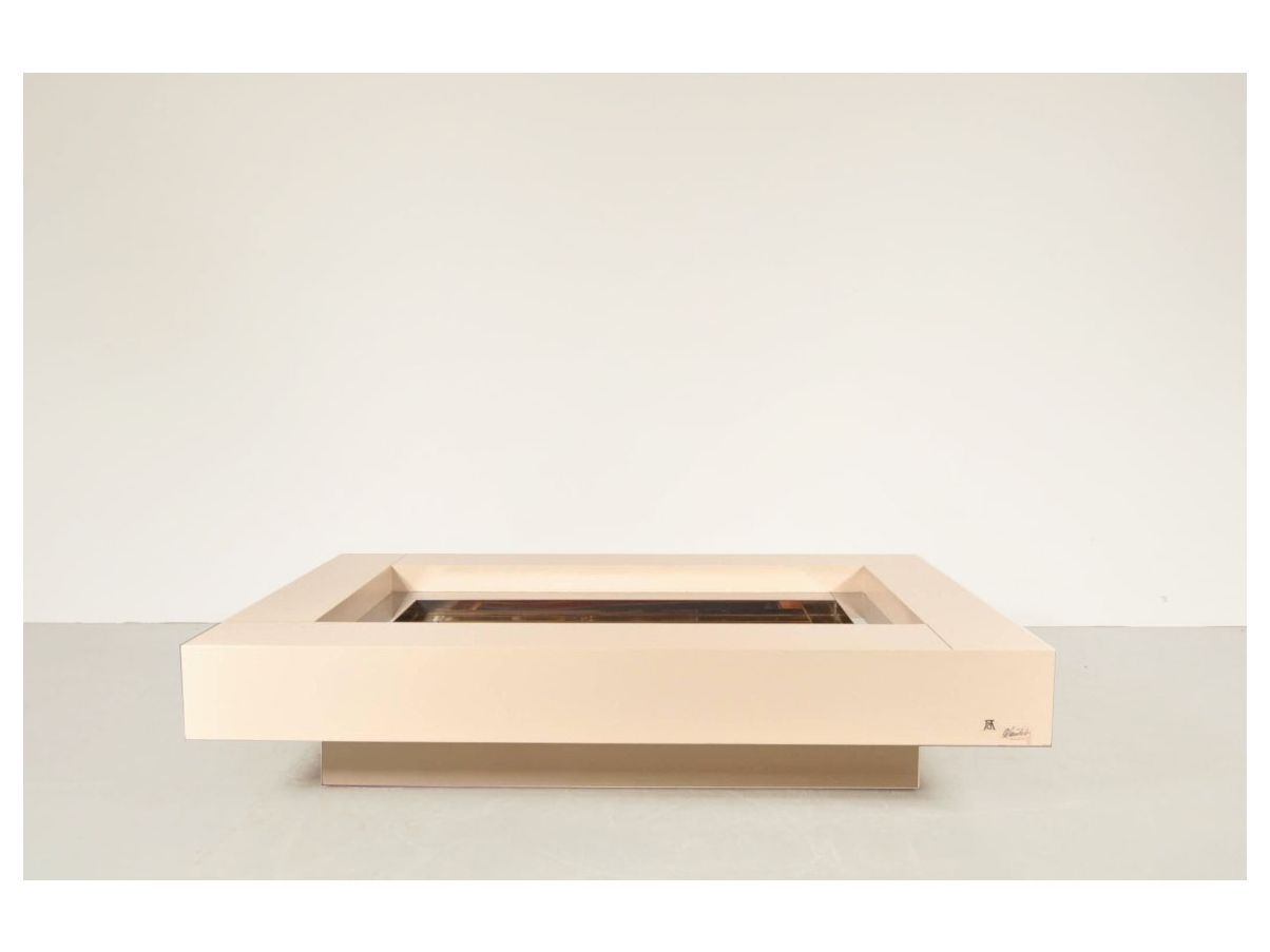 Vintage rectangular coffee table by Alain Delon (1970s), | Deesup