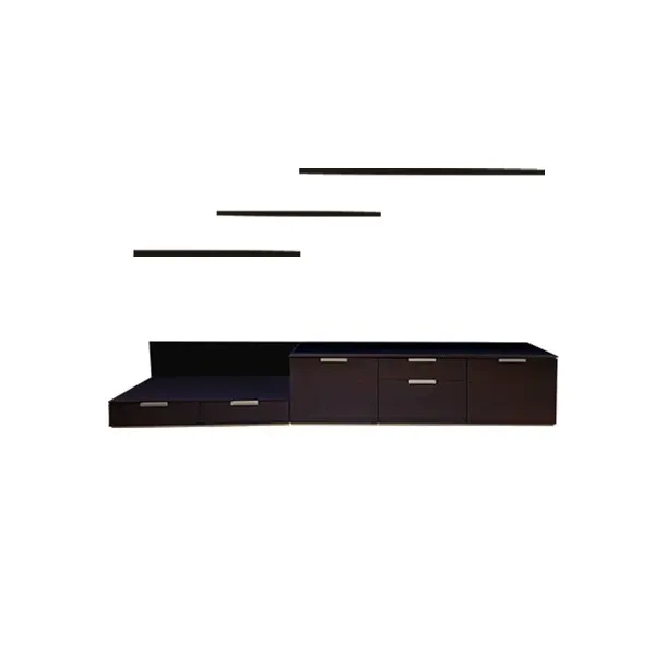 Modular TV cabinet set and 3 wooden shelves, Poliform | Deesup