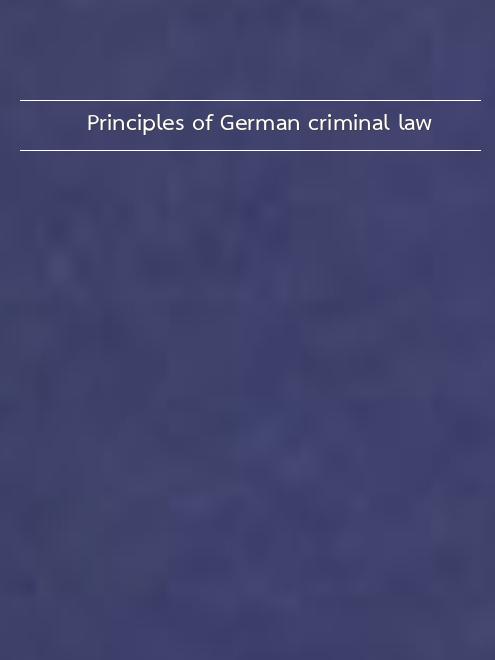 Principles of German criminal law