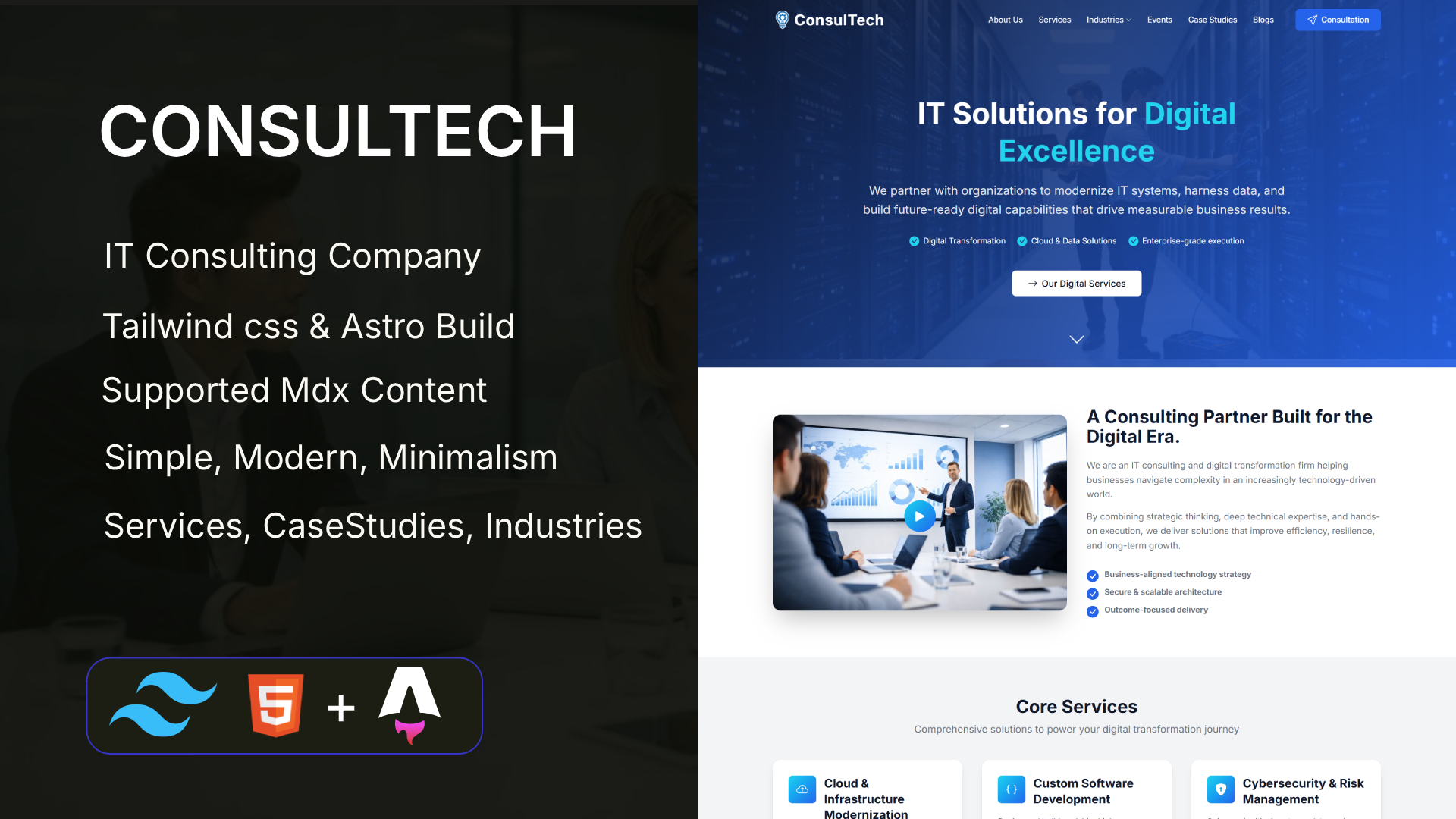 Consultech - IT Company Website Template | Astro