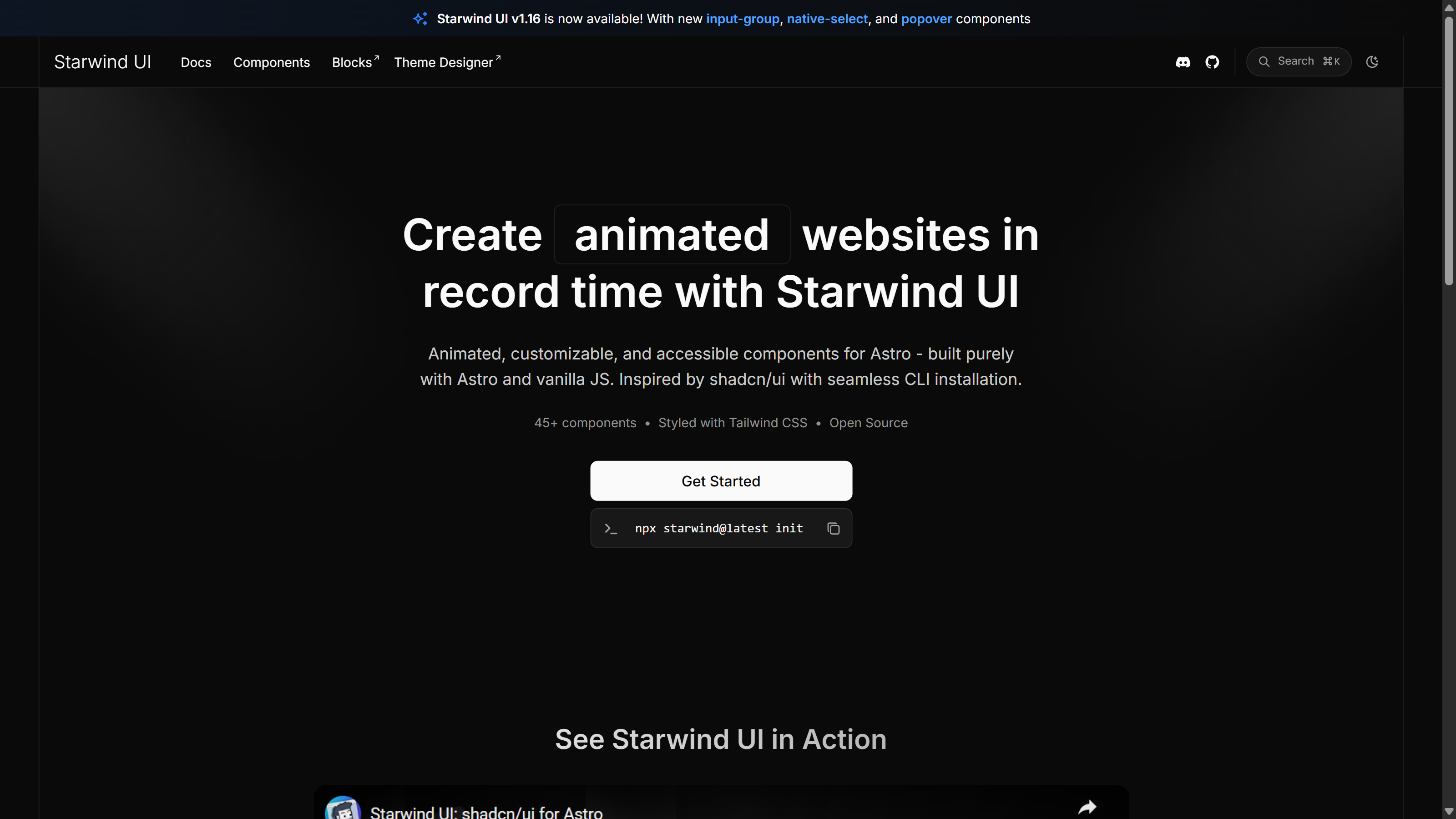 Starwind UI | Astro