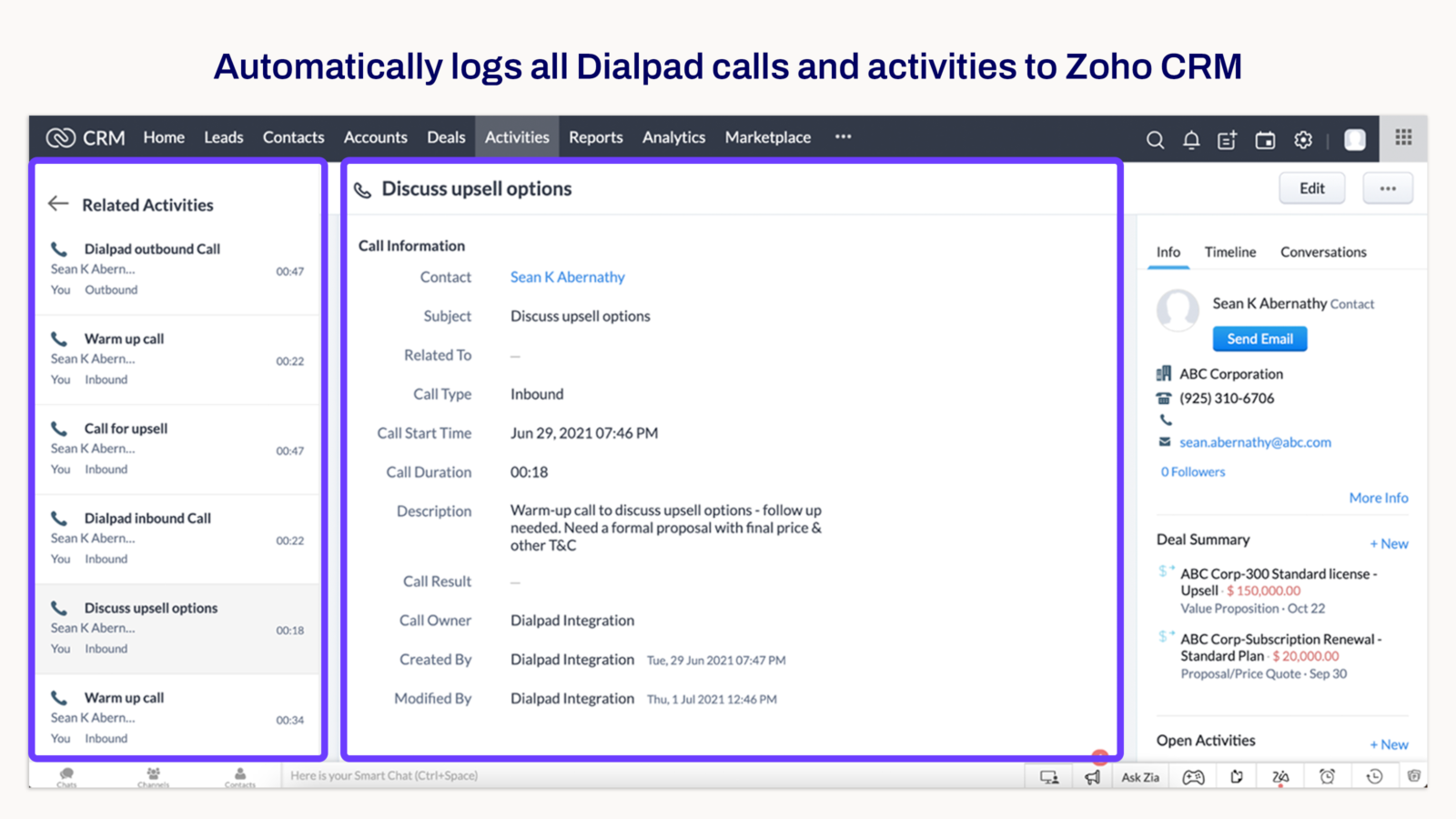 Dialpad for Zoho CRM | Dialpad