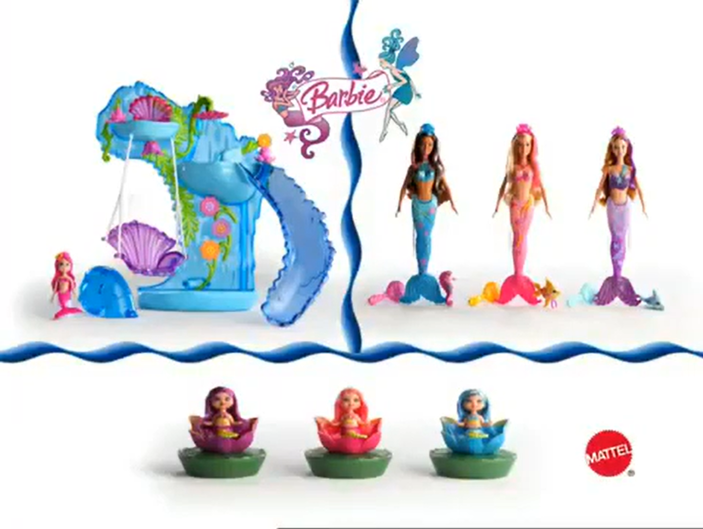 Barbie 2008 Splash and Style Mermaid Pink AA