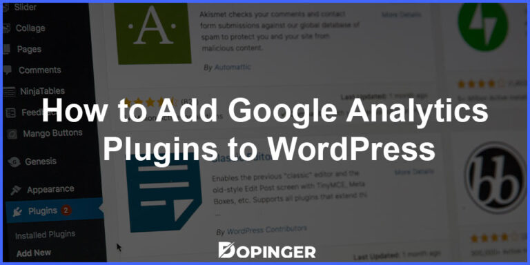 Best Google Analytics Plugins for WordPress - Dopinger Blog