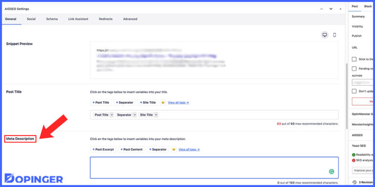 How to Add Meta Description in WordPress - Dopinger Blog
