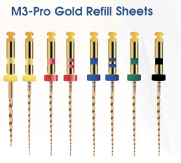M3-Pro GOLD Rotary Files - Assorted Taper 4% (4pcs)