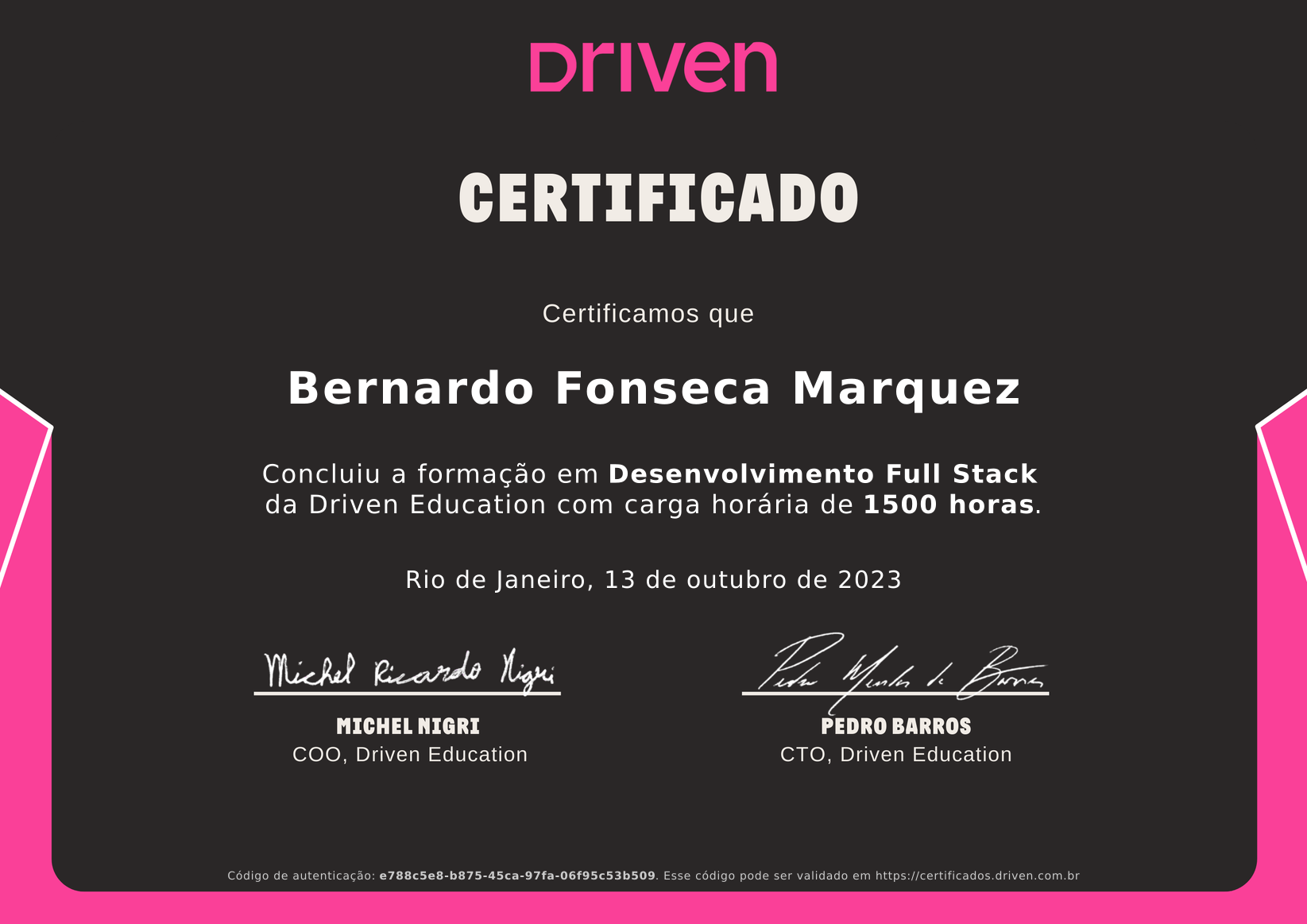 Bernardo Fonseca Marquez - Software Engineer @ Aira | Undergraduate @ UFMG | NodeJS | React ...