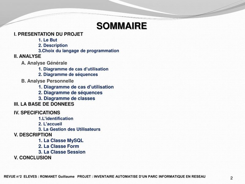 Ithy - Création d'un sommaire visuel pour un rapport de projet