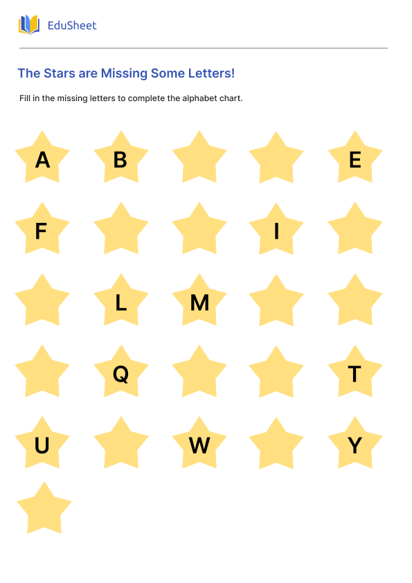 The Stars are Missing Some Letters! Worksheets | Free Download at ...