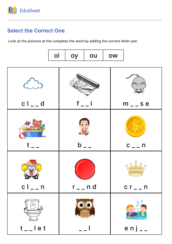 Select the Correct One 1 Worksheets | Free Download at Orchids ...