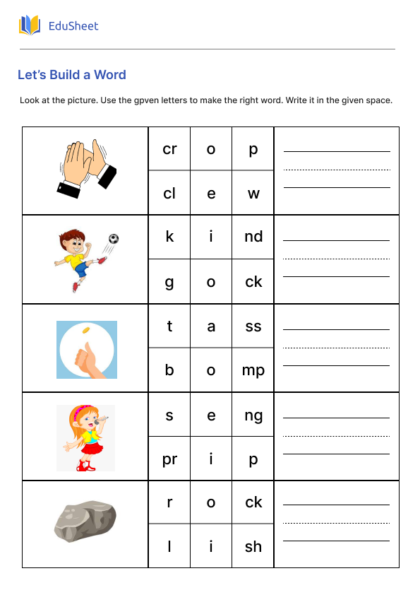 Let’s Build a Word f2 Worksheets | Free Download at Orchids International