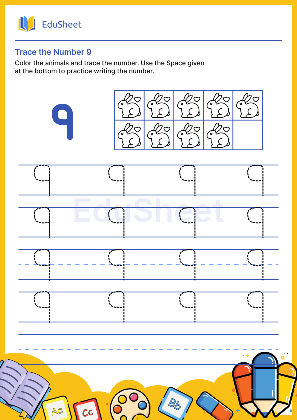 Trace the Number of Animals 9 Worksheets | Free Download at Orchids ...